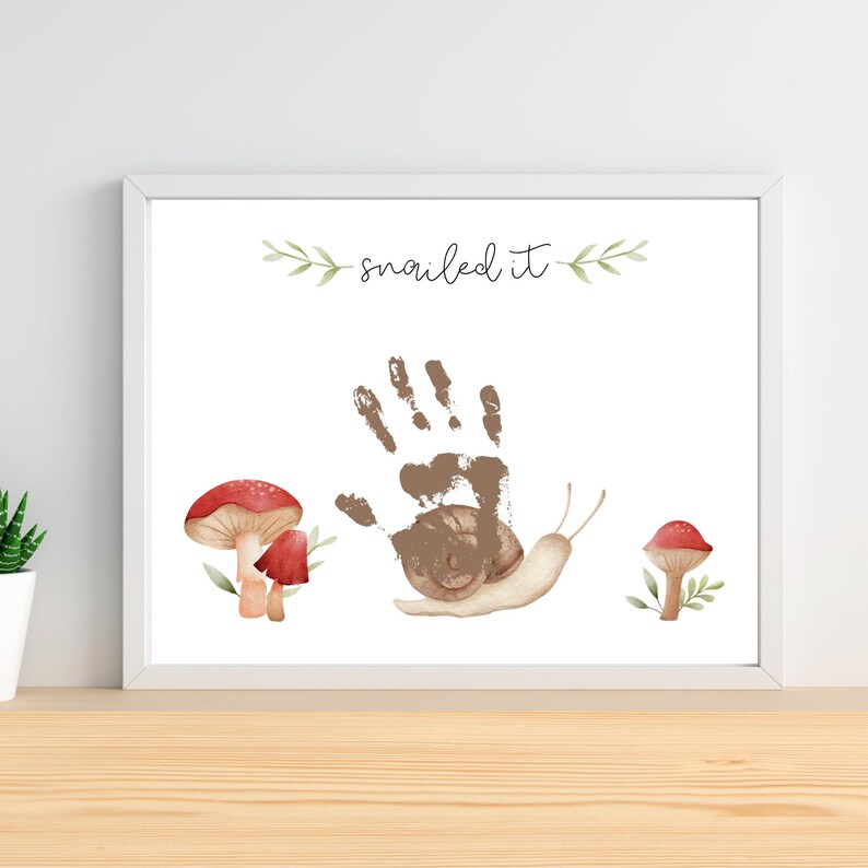 Snailed It Handprint Craft, Woodland Snail Handprint Keepsake Art ...