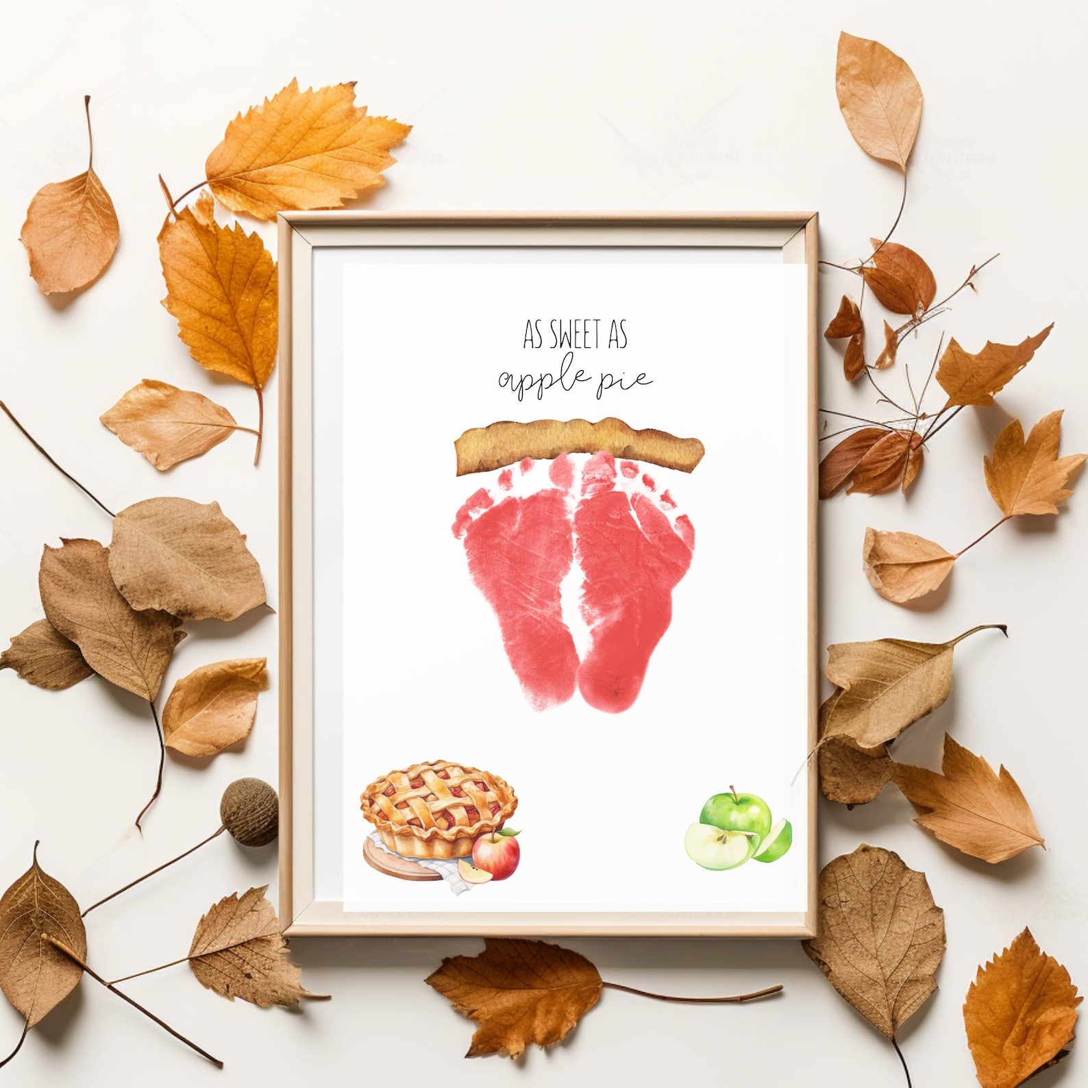 Sweet as Apple Pie Footprint Art Craft DIY, Autumn Handprint Craft ...