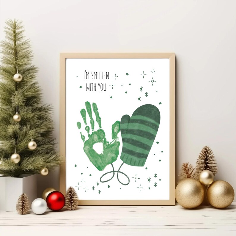 I'm Smitten With You Handprint Craft DIY, Mitten Toddler Handprint Art ...