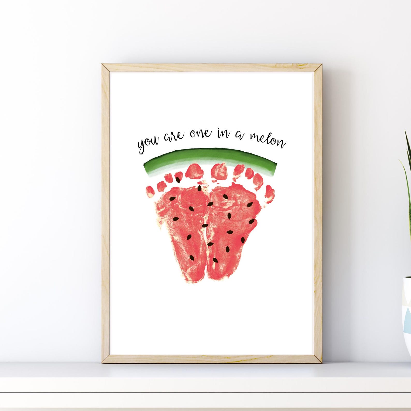 You Are One in A Melon Footprint Art Craft DIY, Summer Watermelon ...