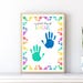First Day of Daycare Footprint Craft, Colorful Handprint Keepsake Art ...