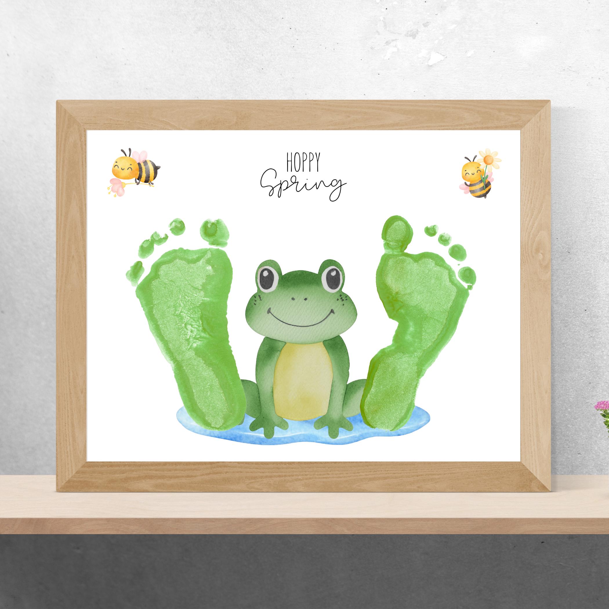 Frog Hoppy Spring Footprint Craft, Preschool Footprint Keepsake Art - Etsy