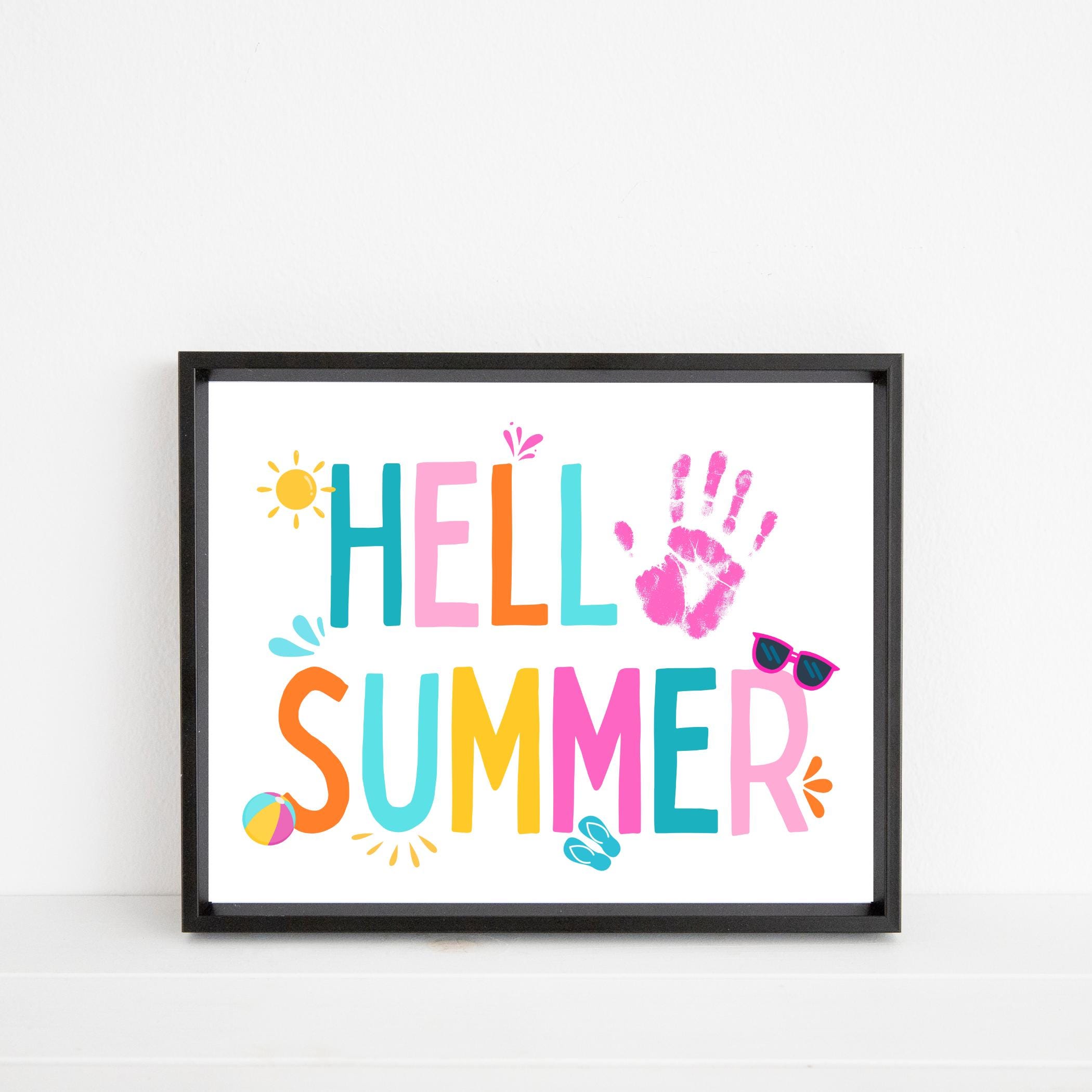 Hello Summer Handprint Art Craft, Cute Summer Toddler Craft, Spring Pre ...