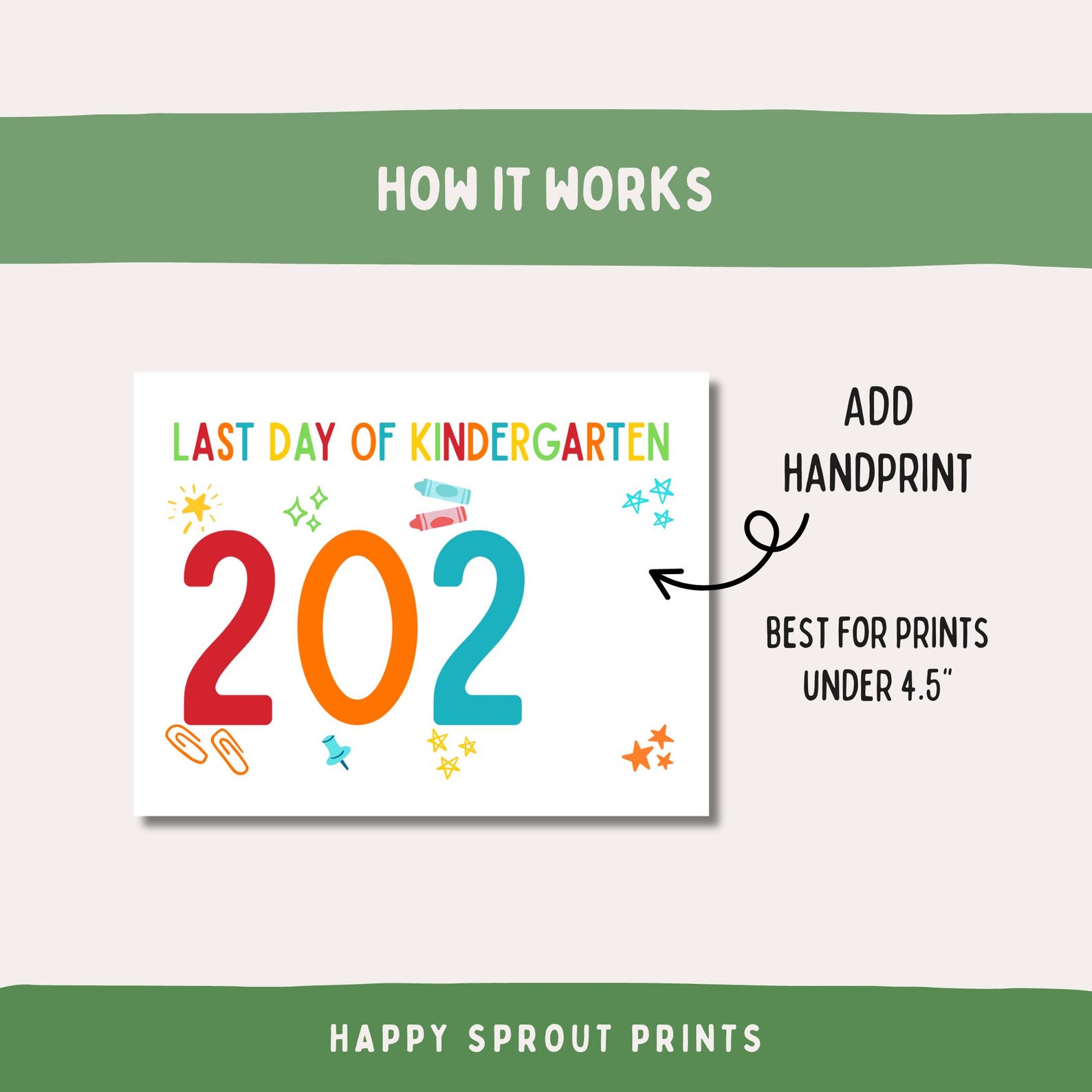 Last Day of Kindergarten 2025 Handprint Art Craft, Kindergarten ...