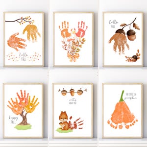 Fall Handprint Craft Bundle, Autumn Handprint Crafts, First Day of Fall ...