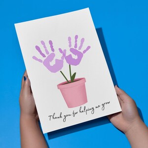 Thank You for Helping Me Grow Handprint Art Craft, Potted Plant Mother's Day Handprint Art ...