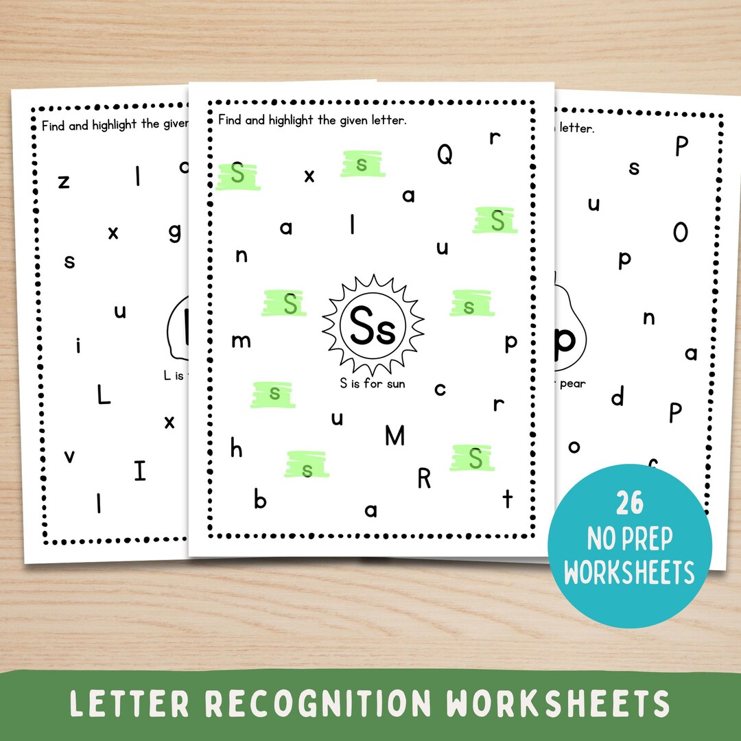 A to Z Letter Recognition Worksheets, Find the Letter of the Alphabet ...