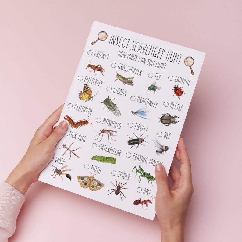 Insect Scavenger Hunt Kids, Nature Scavenger Hunt, Summer Outdoor ...