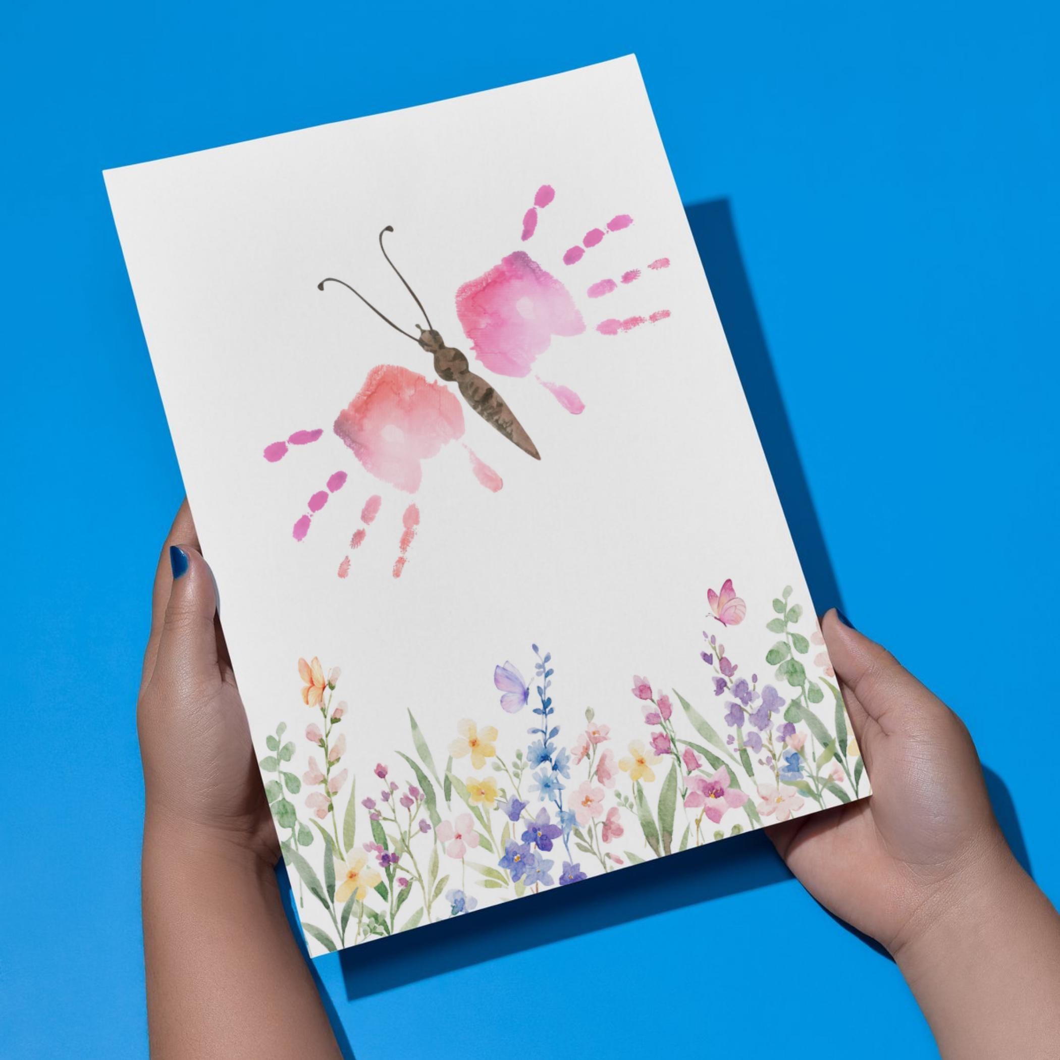 Butterfly Baby Footprint Keepsake Art, Infant Footprint Art for Spring ...