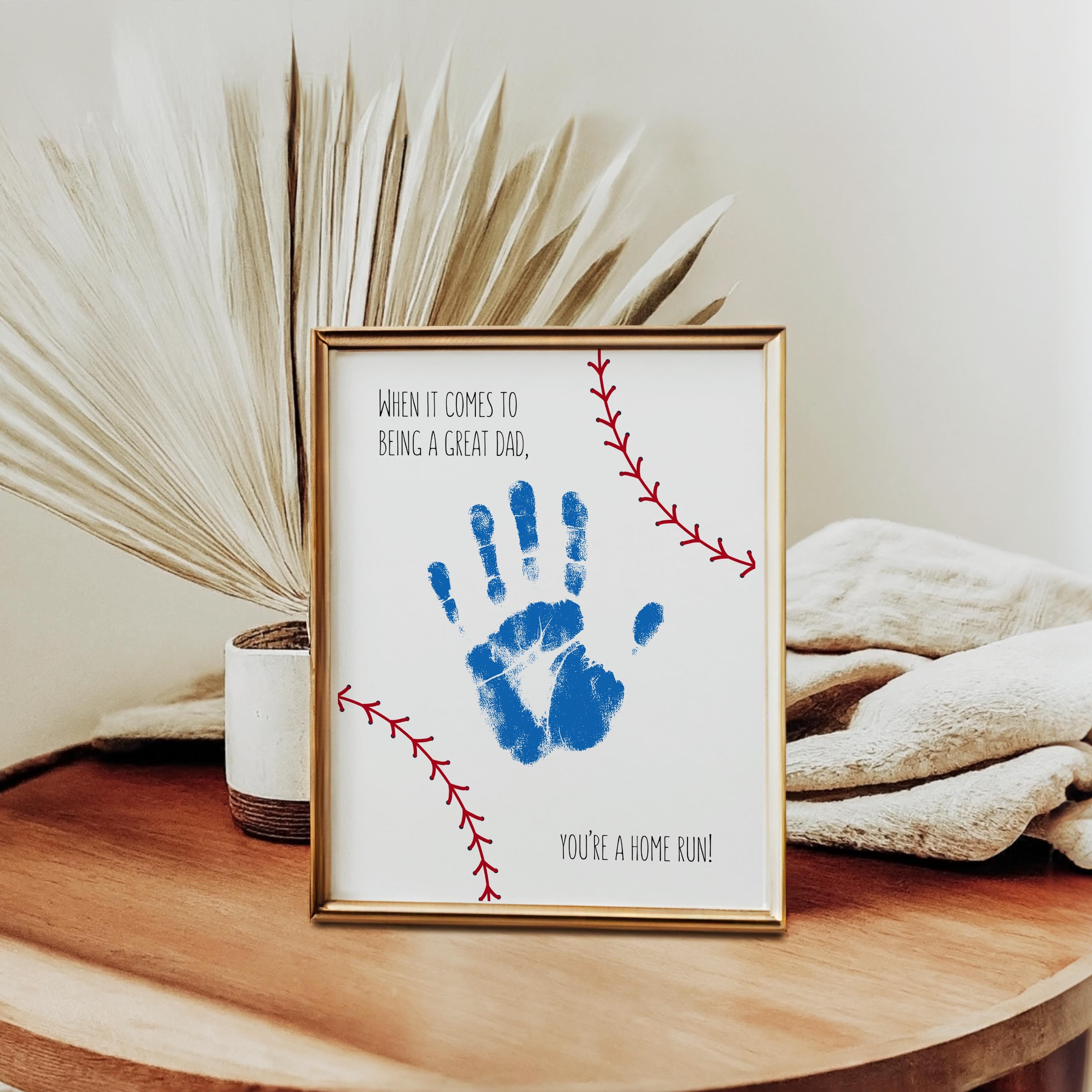 Home Run Handprint Art Craft DIY, Fathers Day Baseball Handprint Craft ...