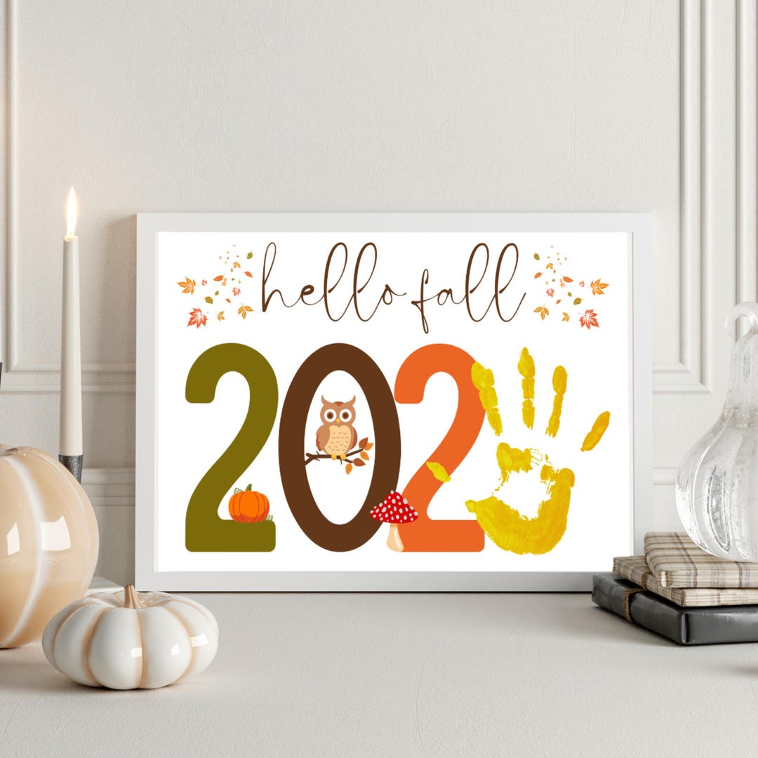 Hello Fall 2025 Handprint Art Craft DIY, Autumn Handprint Craft ...