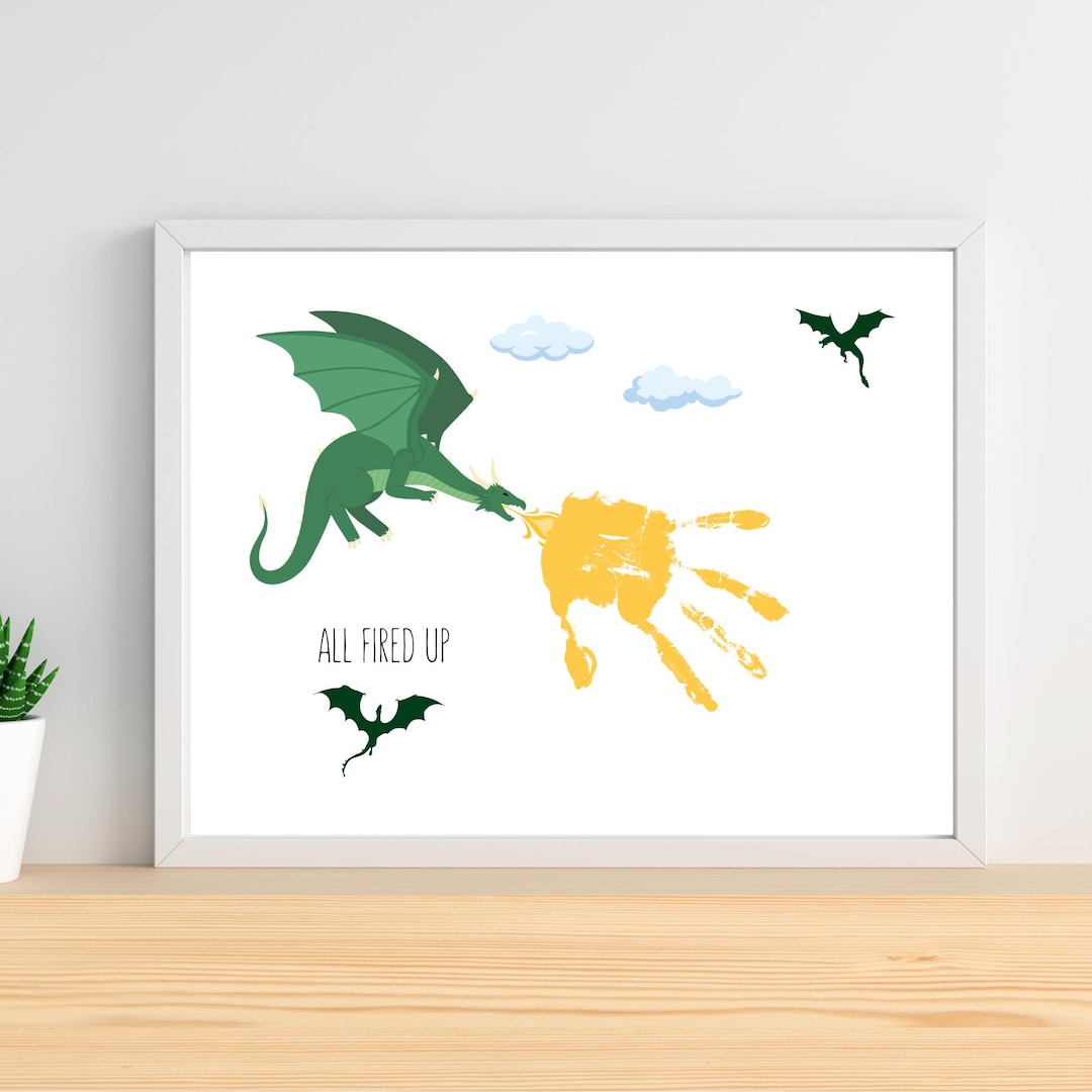 Dragon Handprint Craft: All Fired up Keepsake Art Project, Daycare ...