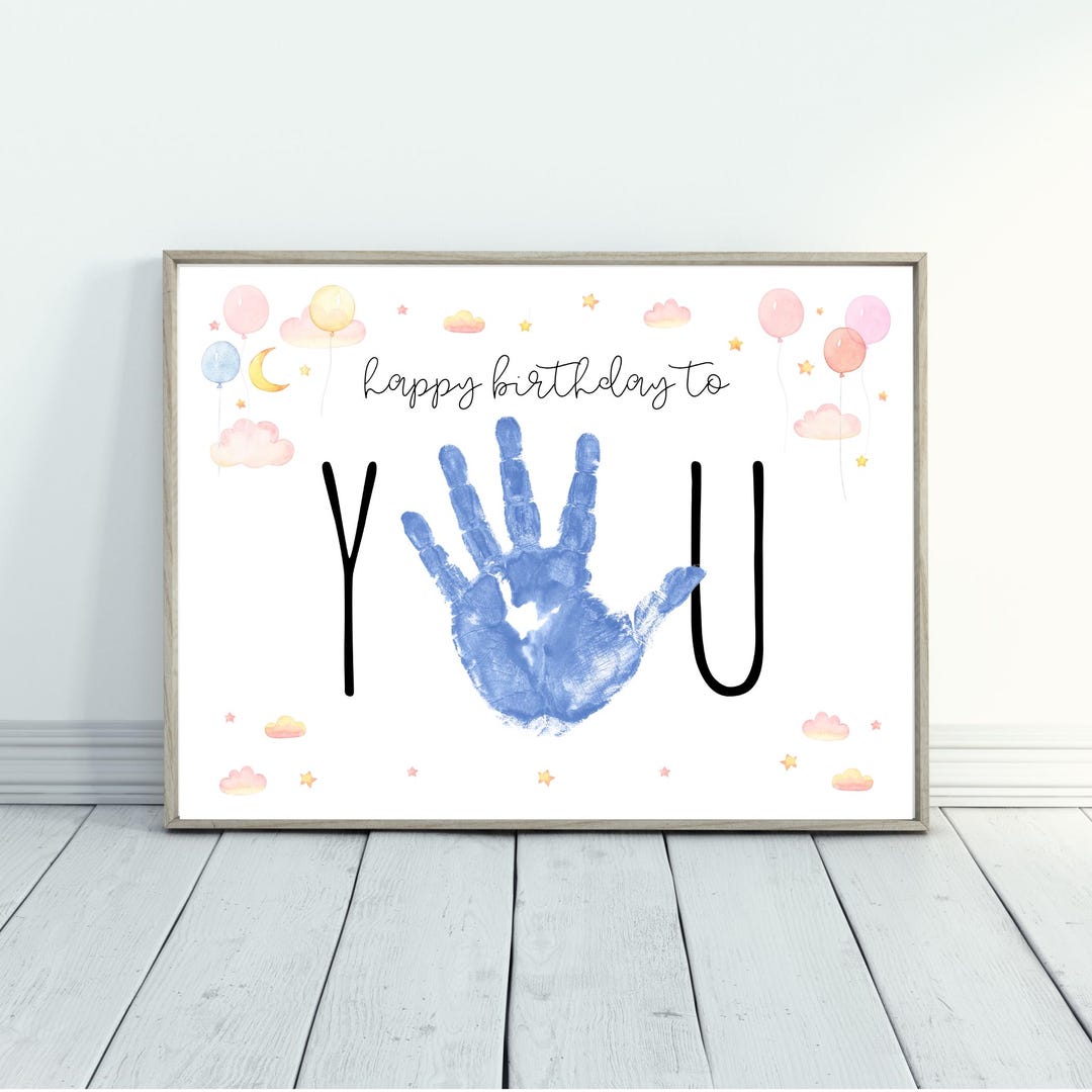 Handprint Birthday Card, Happy Birthday Keepsake Art, Preschool Toddler ...