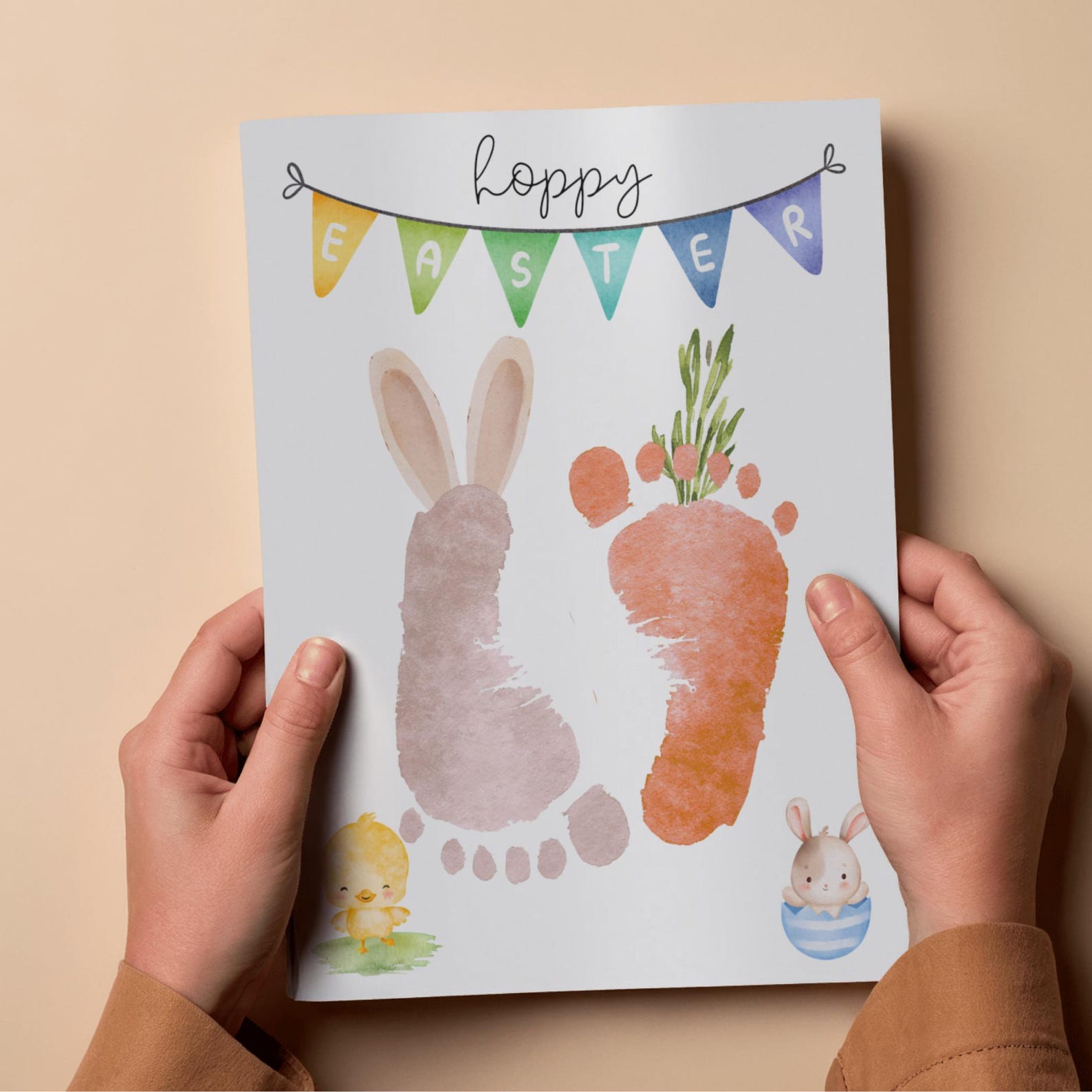 Carrot Hoppy Easter Footprint Craft, Bunny Ears Baby Footprint Keepsake ...