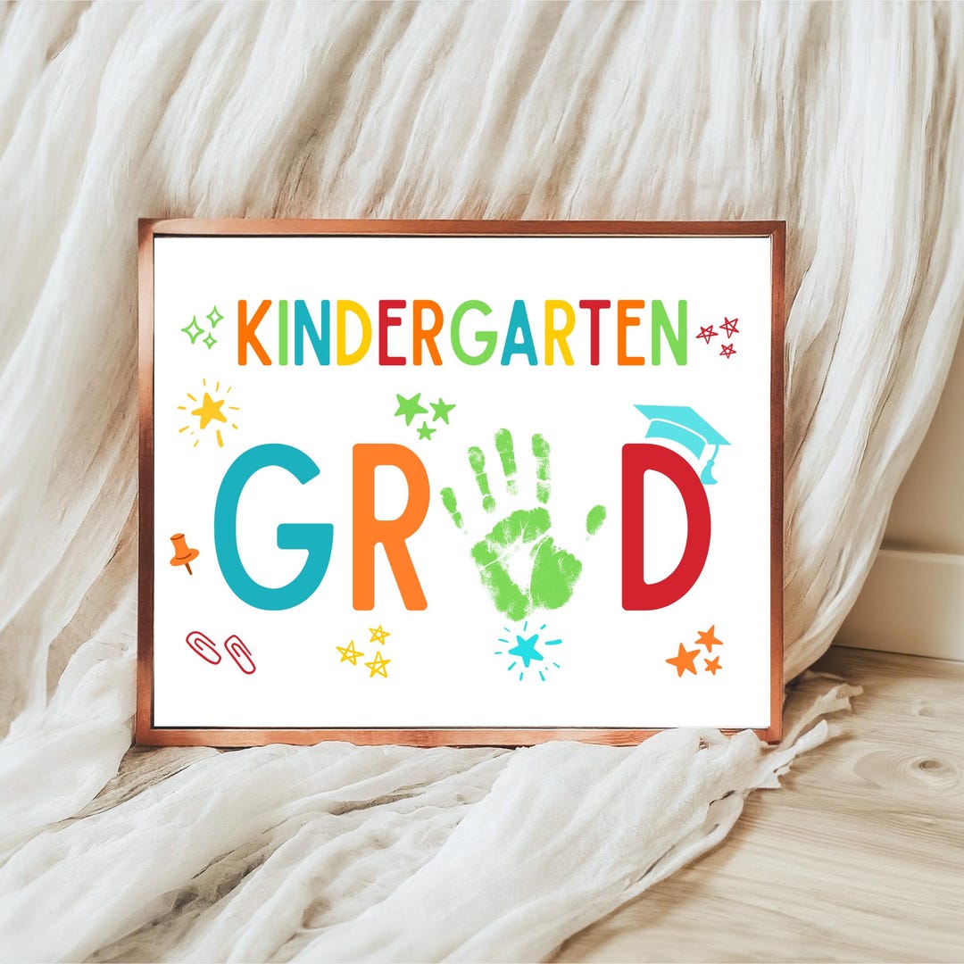 Kindergarten Graduation Handprint Art, End of School Graduation ...