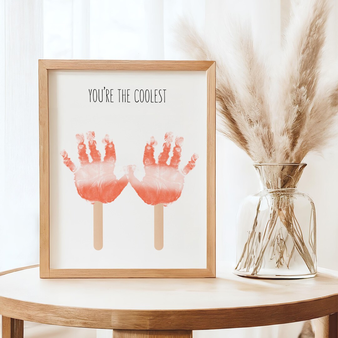 Popsicle Fathers Day Handprint Art, One Cool Pop Baby Footprint Art ...