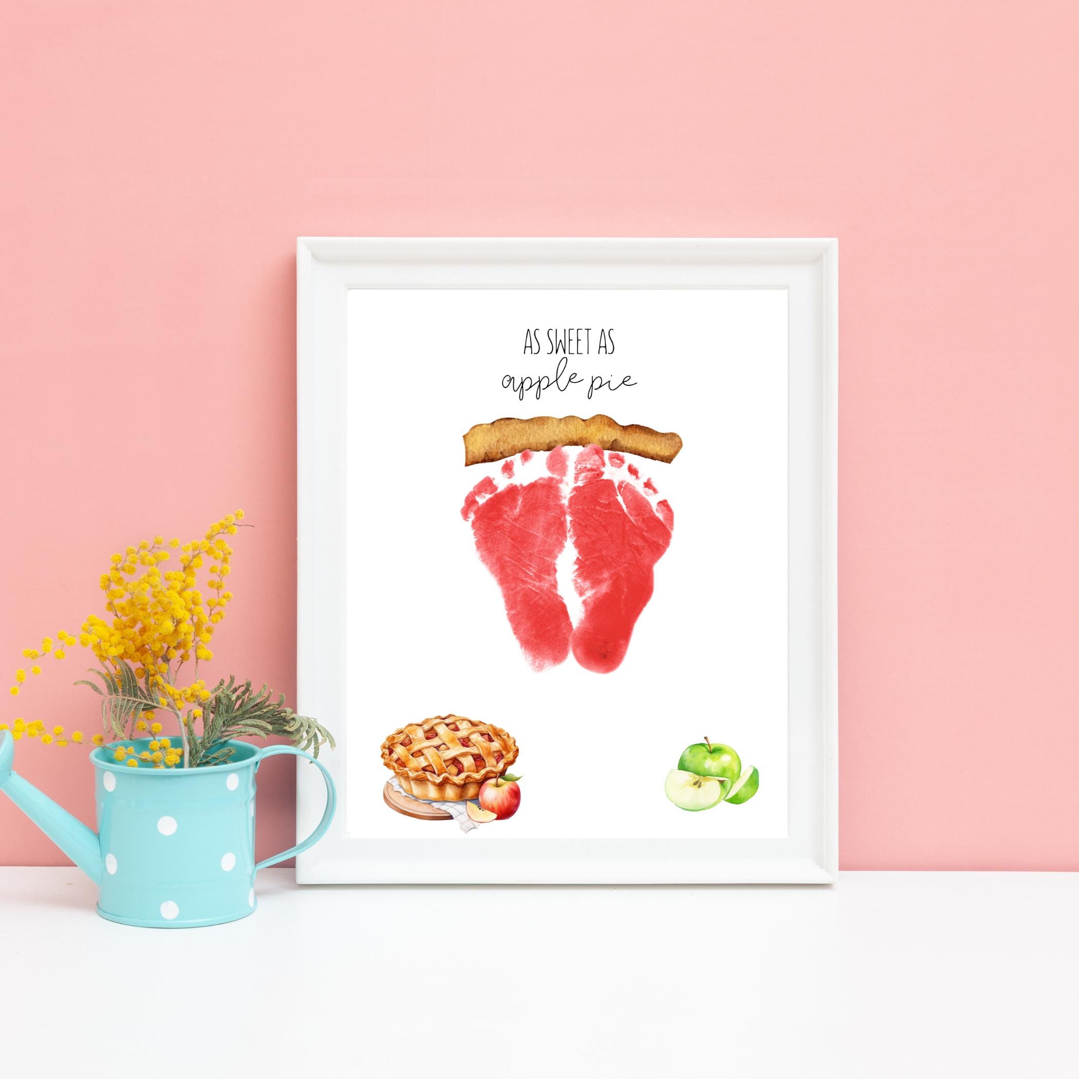 Sweet as Apple Pie Footprint Art Craft DIY, Autumn Handprint Craft ...