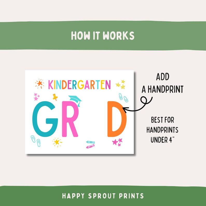Kindergarten Graduation Handprint Art, End of Year Graduation Handprint ...