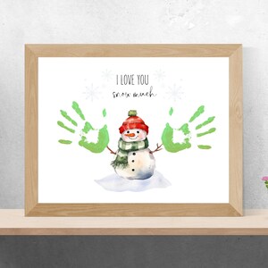 I Love You Snow Much Snowman Handprint Craft DIY, Preschool Toddler ...