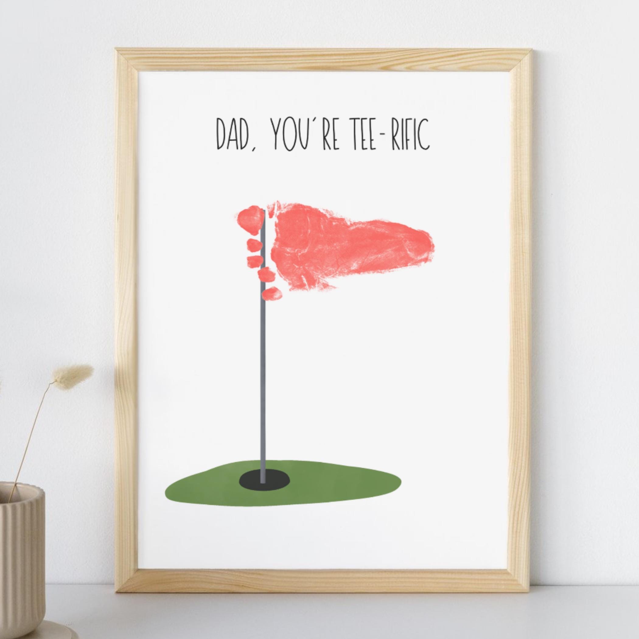 Golfing Tee-rific Fathers Day Footprint Art, Golfer Infant Footprint ...