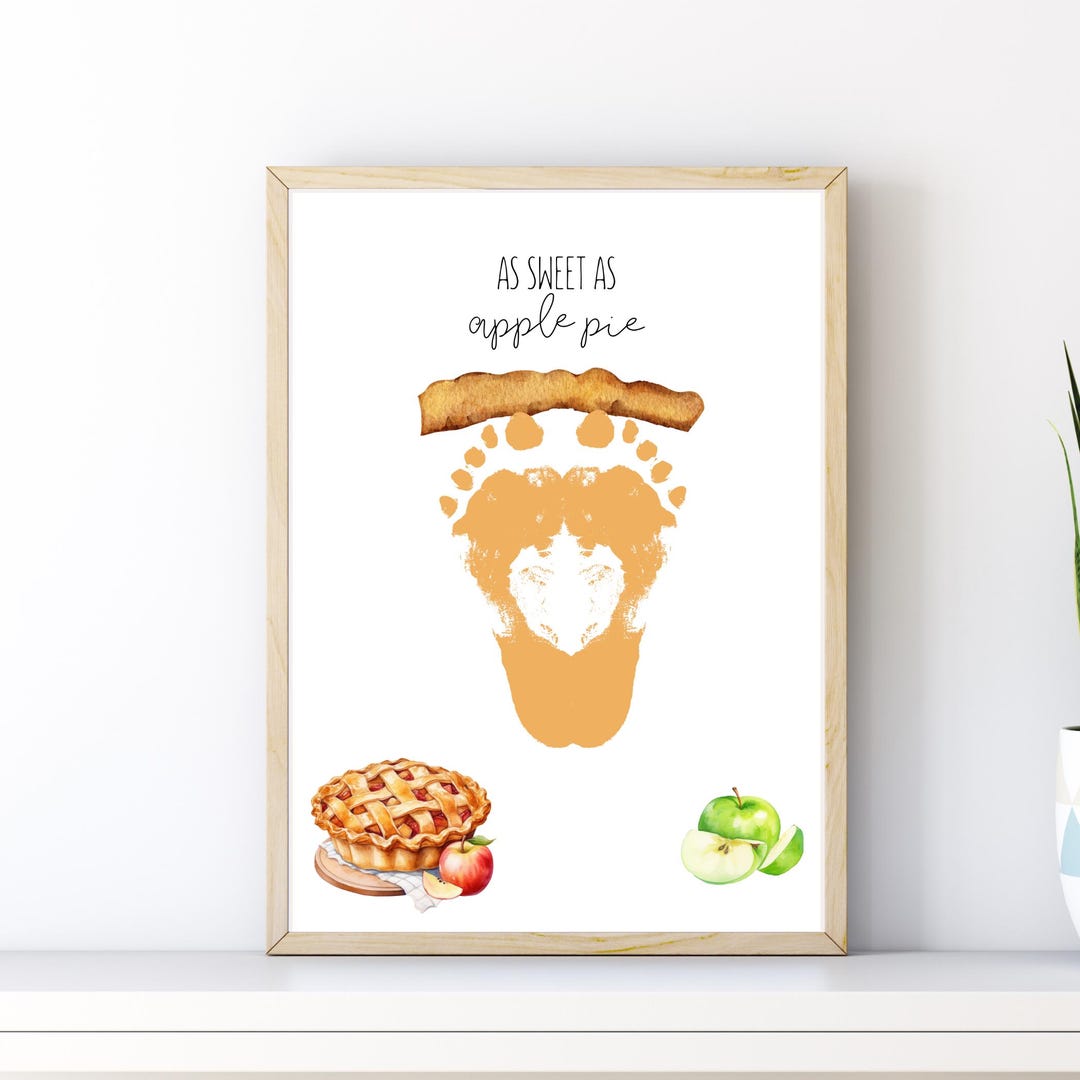 Sweet as Apple Pie Footprint Art Craft DIY, Autumn Handprint Craft ...