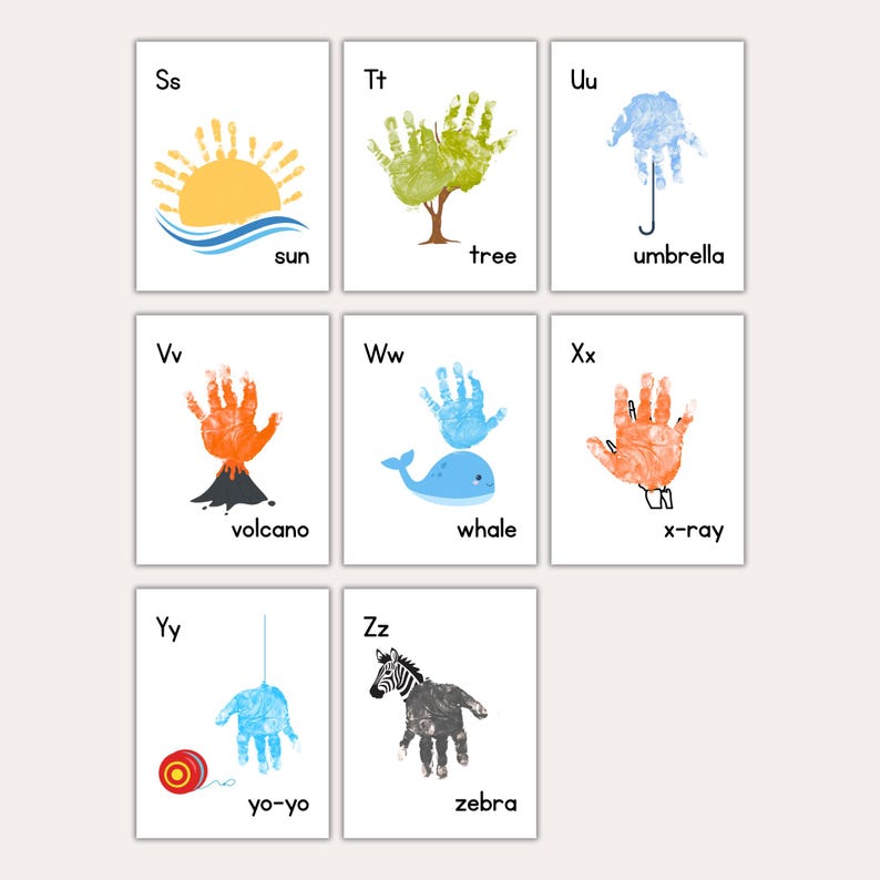 Alphabet Handprint Book, ABC Handprint Crafts DIY, Handprint Abcs Book ...