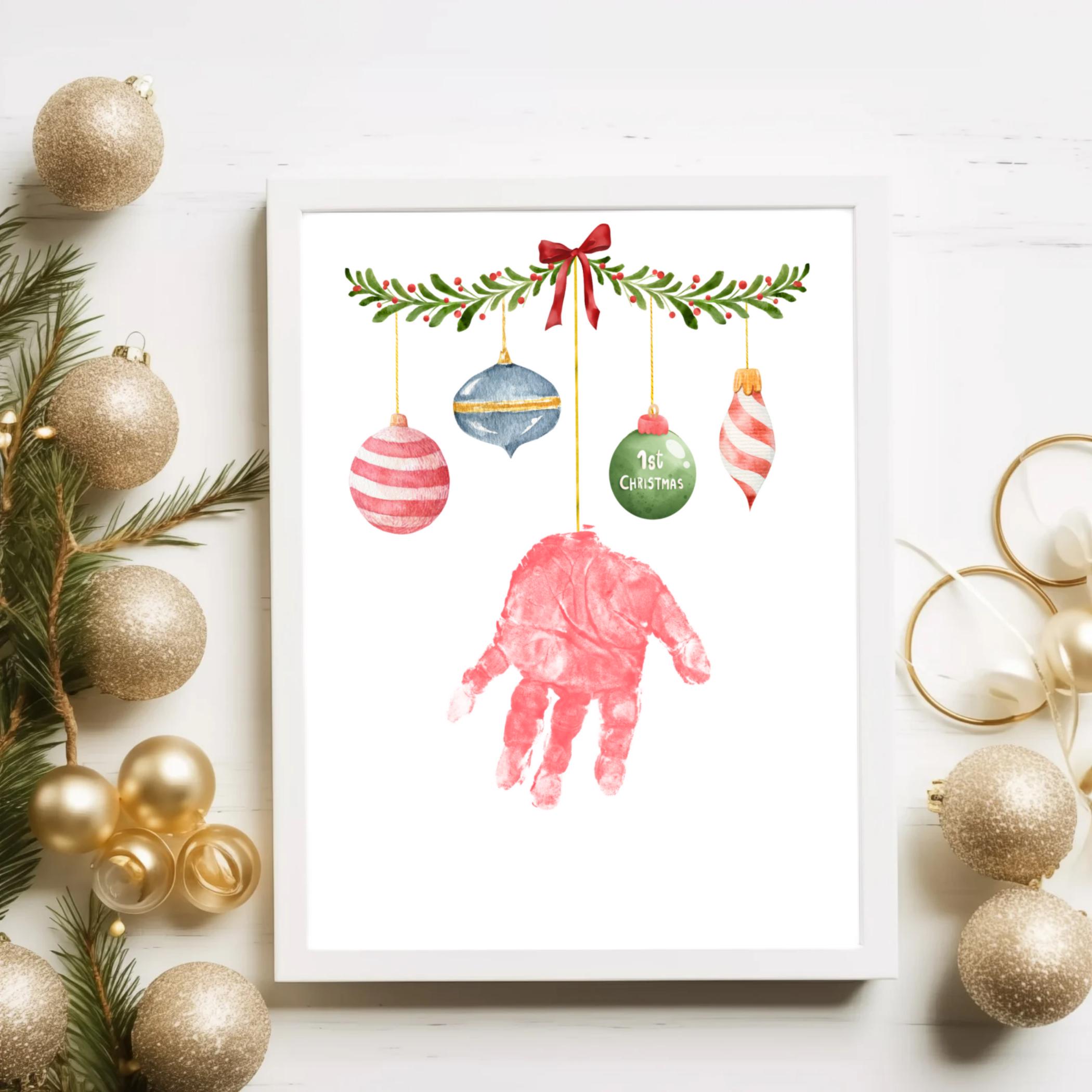 My First Christmas Handprint Craft, Christmas Ornament Keepsake Art ...