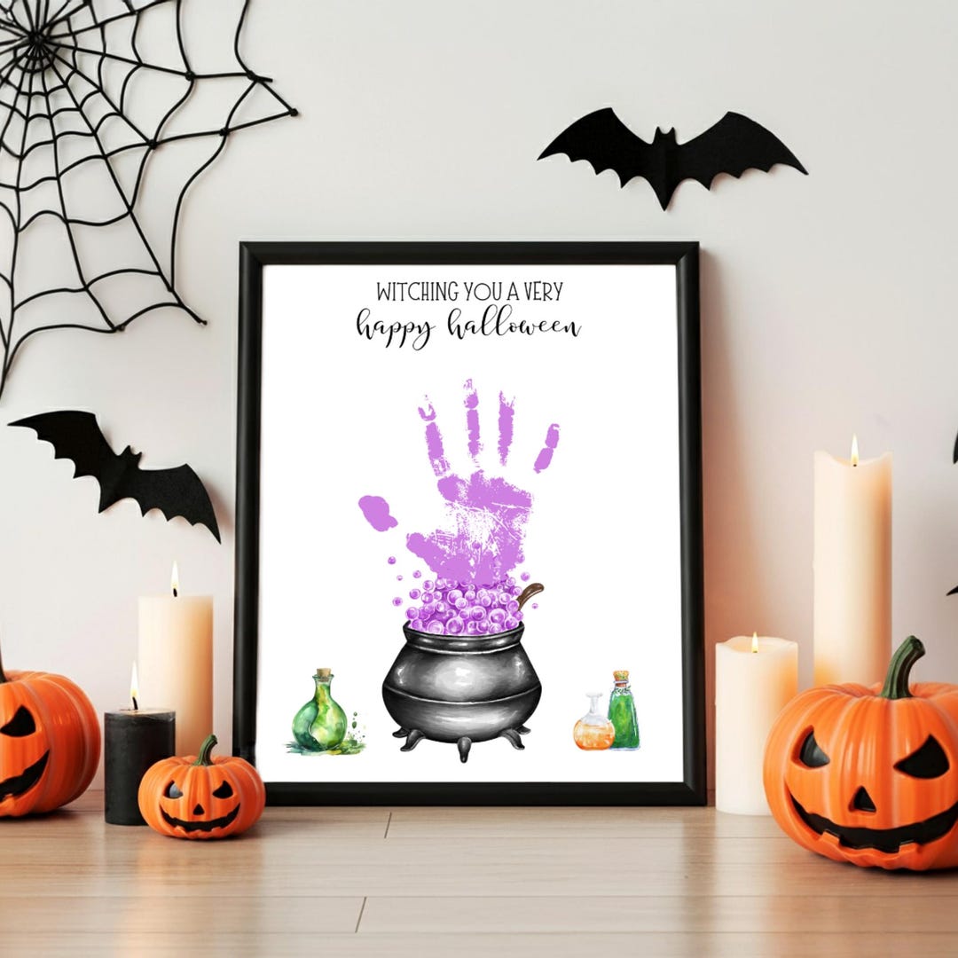 Cauldron Handprint Craft, Witching You A Happy Halloween Handprint ...