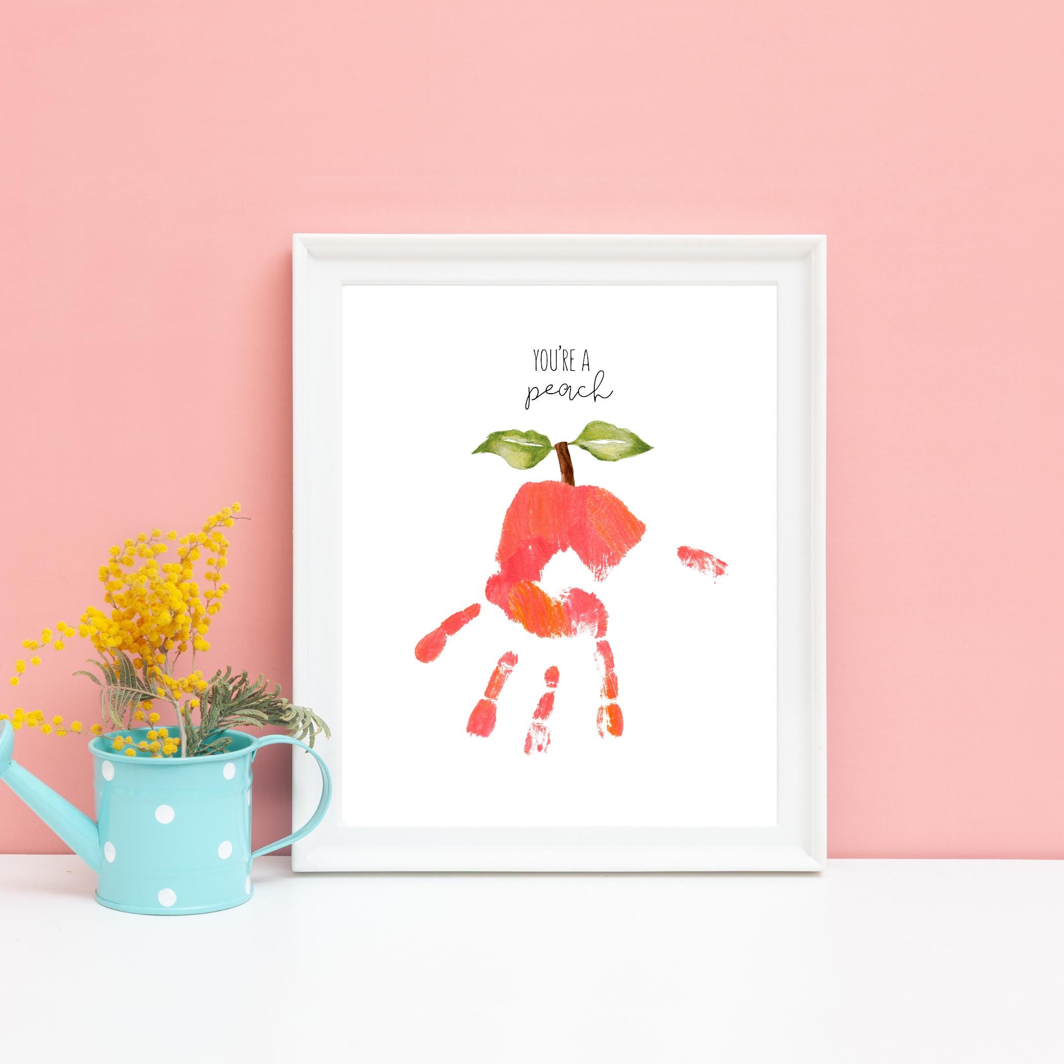 You're A Peach Handprint Keepsake Art, Summer Peach Handprint Art Craft ...