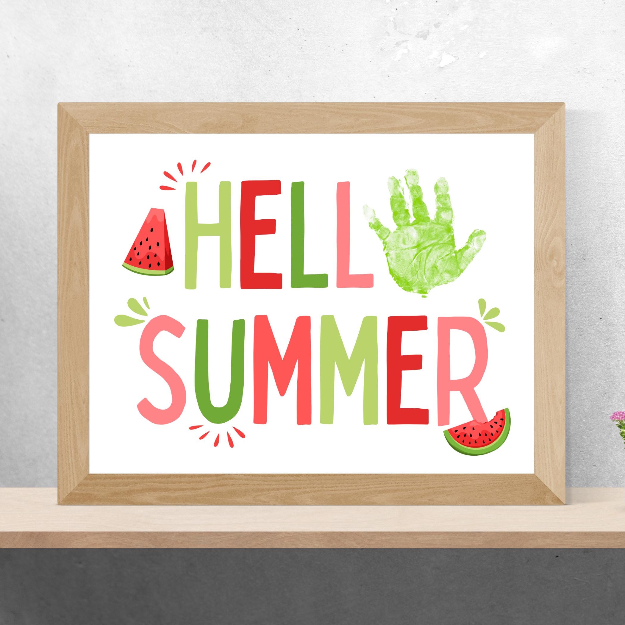 Hello Summer Handprint Art Craft, Watermelon Summer Toddler Craft ...