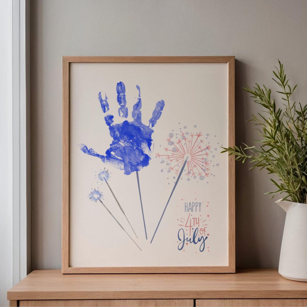 Sparkler Fourth of July Handprint Craft, Patriotic Independence Day ...