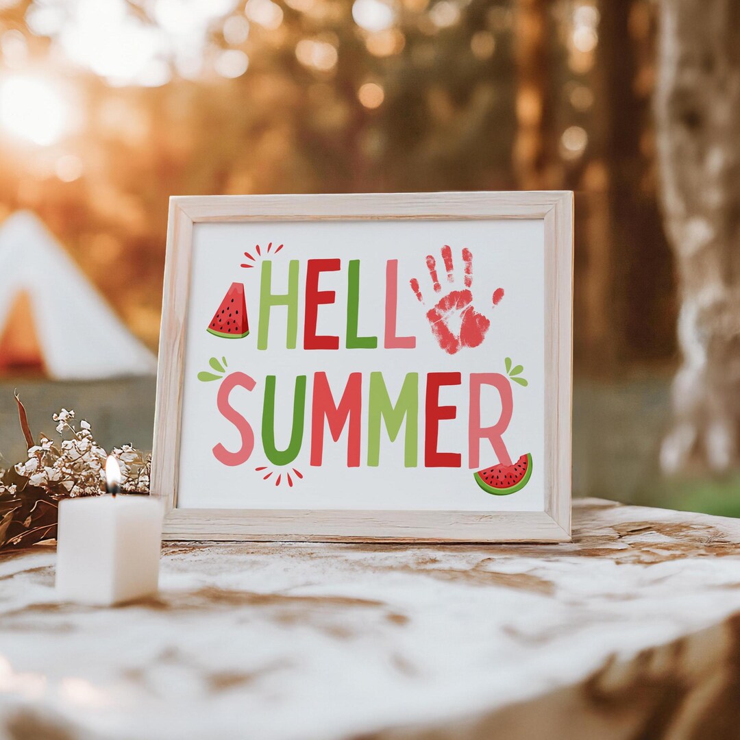 Hello Summer Handprint Art Craft, Watermelon Summer Toddler Craft ...