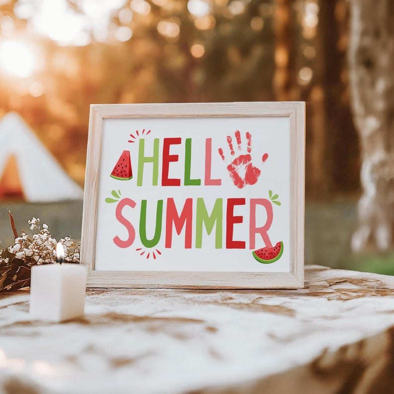 Hello Summer Handprint Art Craft, Watermelon Summer Toddler Craft ...
