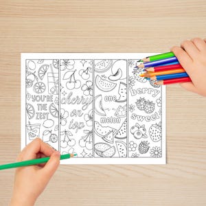 Fruit Coloring Bookmarks, Summer Coloring Bookmarks, Printable Kids ...