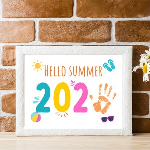 Hello Summer 2025 Handprint Art Craft, Cute Summer Toddler Craft ...
