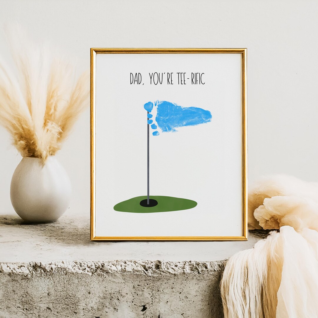 Golfing Tee-rific Fathers Day Footprint Art, Golfer Infant Footprint ...