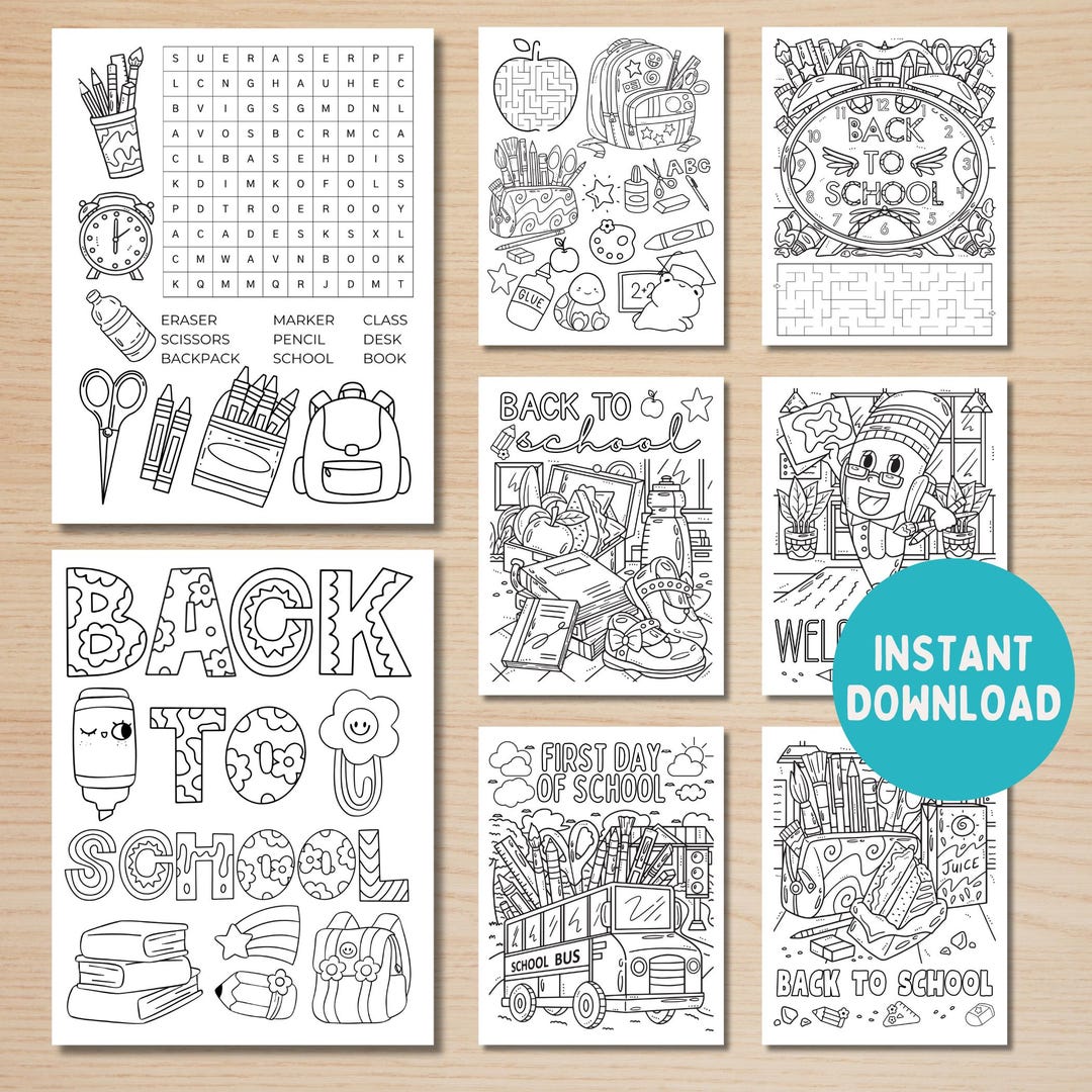 Back to School Coloring Pages, First Day of School Coloring Sheets ...