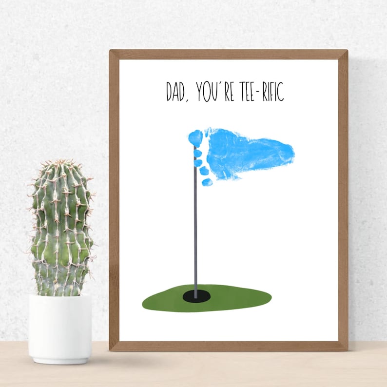 Golfing Tee-rific Fathers Day Footprint Art, Golfer Infant Footprint ...