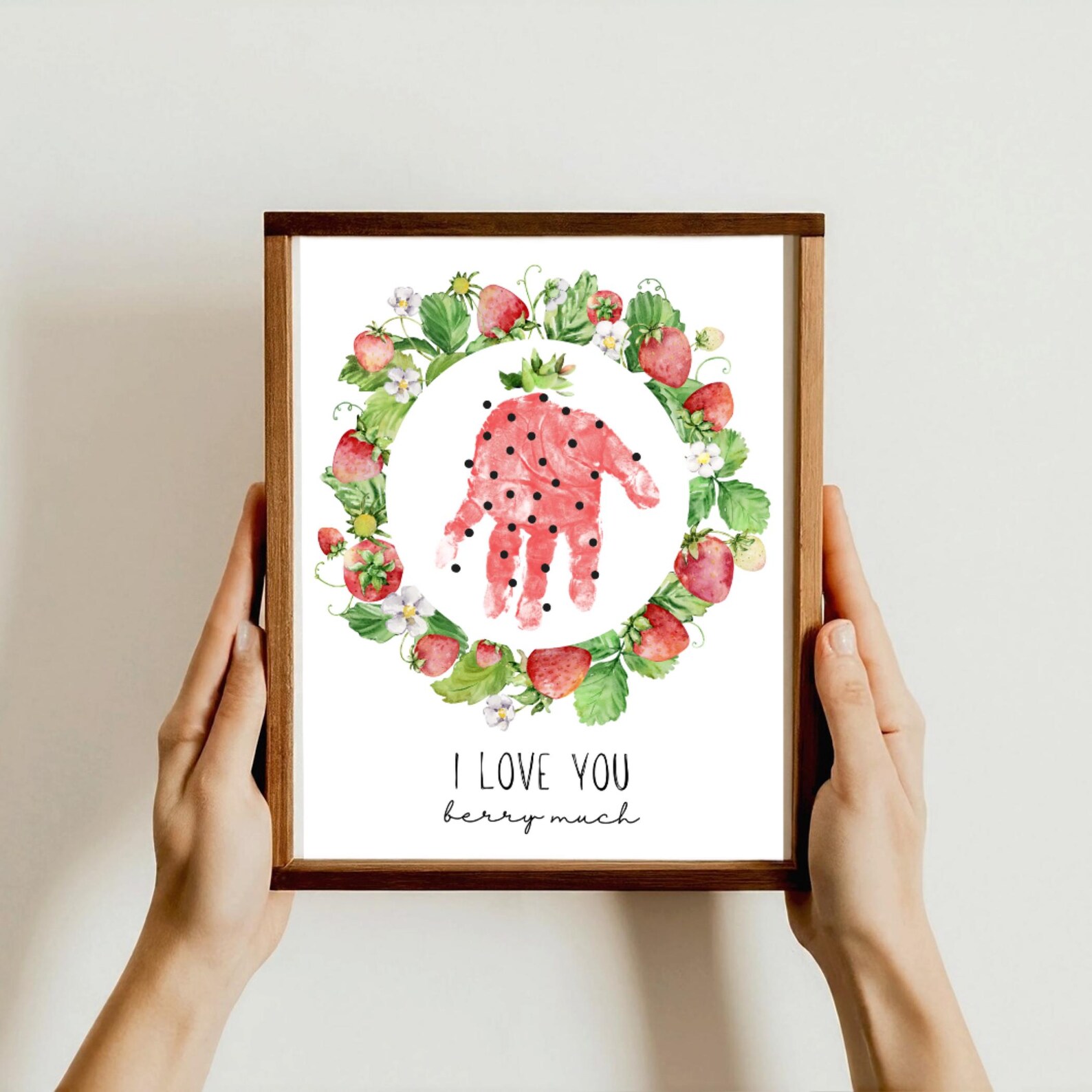 I Love You Berry Much Footprint Art Craft DIY, Summer Strawberry ...