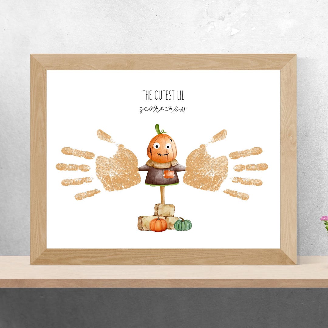 Cutest Lil Scarecrow Handprint Craft, Pumpkin Fall Handprint Craft ...