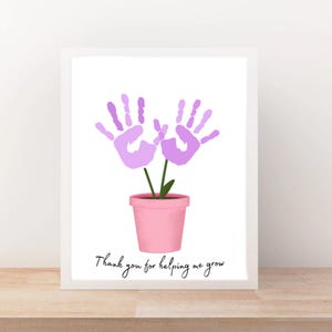 Thank You for Helping Me Grow Handprint Art Craft, Flower Pot Handprint ...