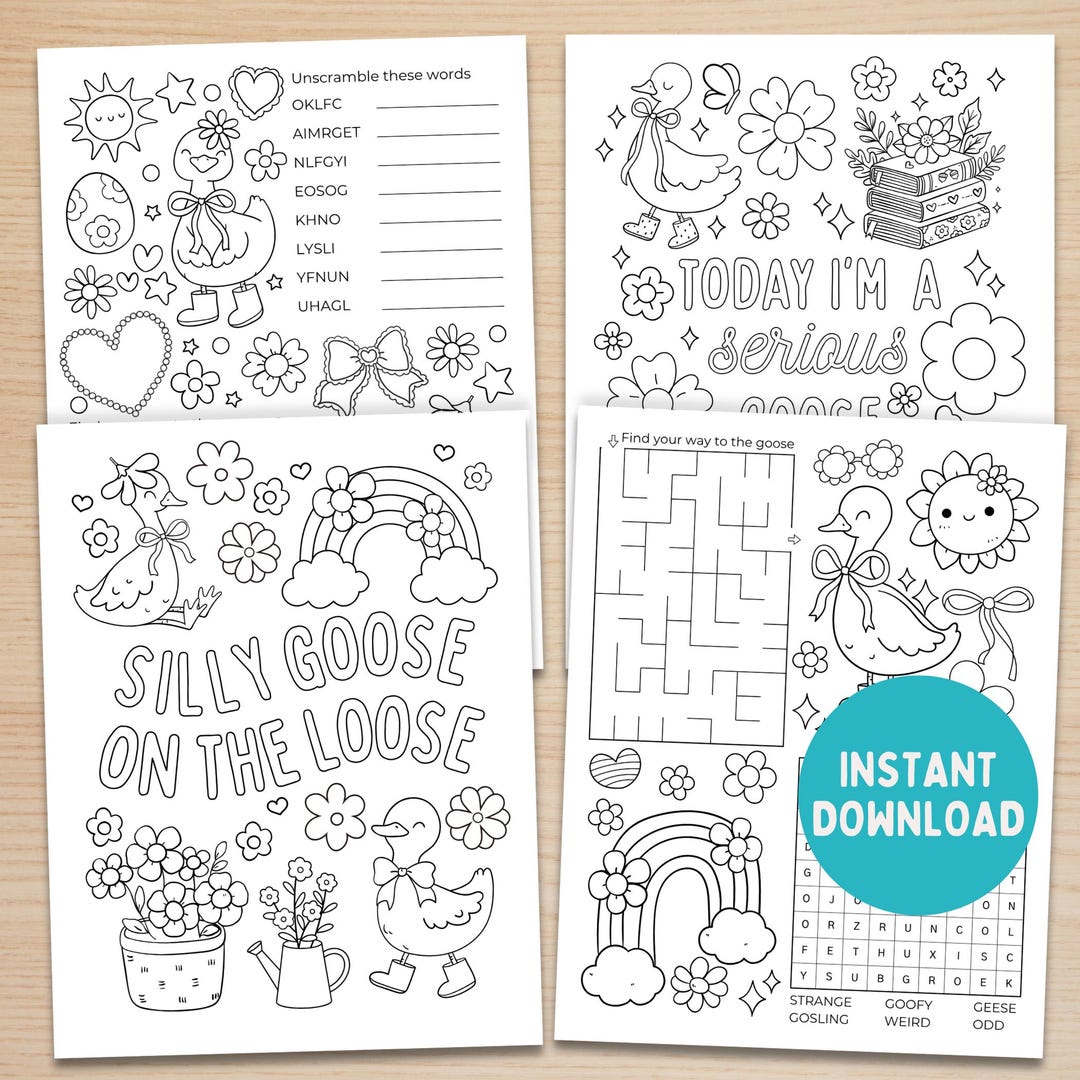 Silly Goose Coloring Pages, Silly Goose Activity Pack, Today I'm A ...