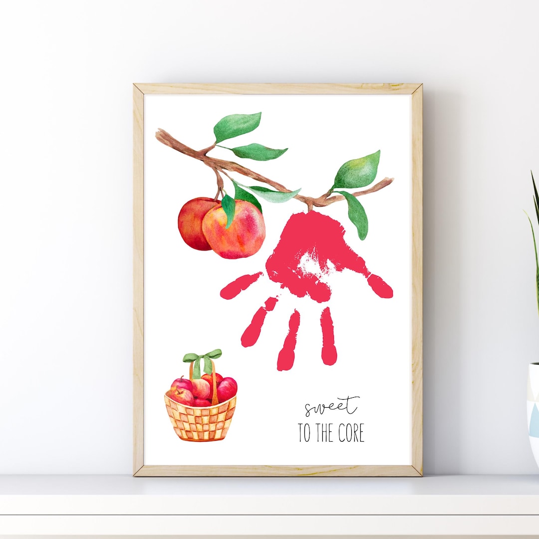 Fall Apple Handprint Craft: Sweet to the Core Keepsake Gift (PDF ...