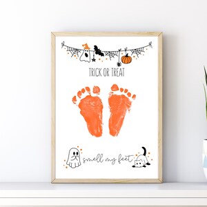 Trick or Treat Smell My Feet Footprint Craft, Halloween Footprint Craft ...