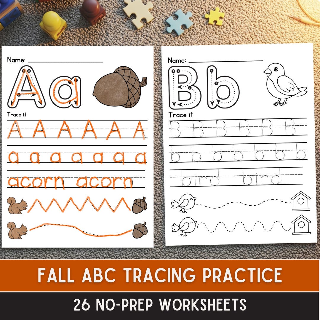 Fall Alphabet Tracing Worksheets, Letter of the Week Alphabet ...