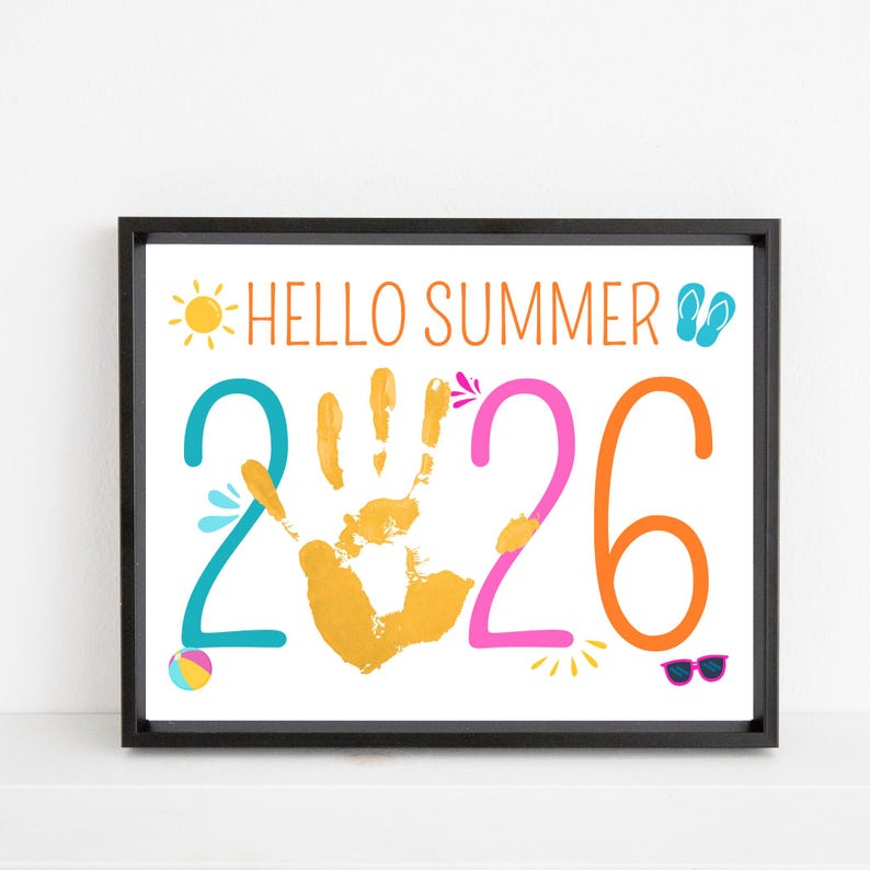 Hello Summer 2026 Handprint Craft, End of School Handprint Keepsake Art ...