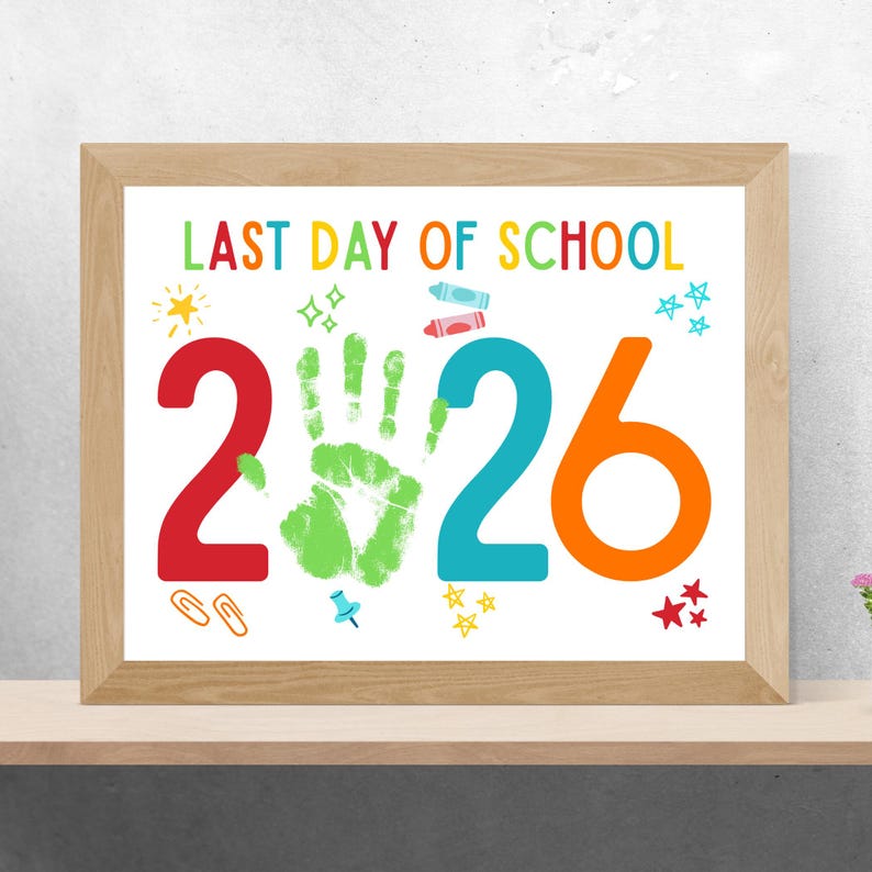 Last Day of School 2026 Handprint Craft, Preschool Graduation Keepsake ...