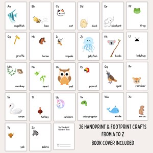 Animal Alphabet Handprint Book Craft DIY Activity, ABC Handprint Art ...