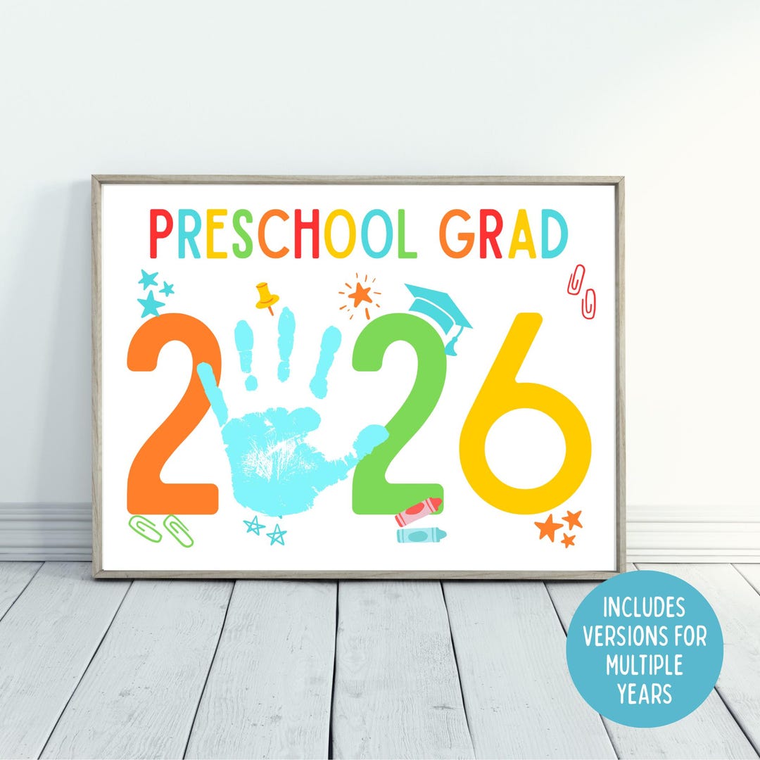 2026 Preschool Graduation Handprint Craft Diploma, Last Day of School ...