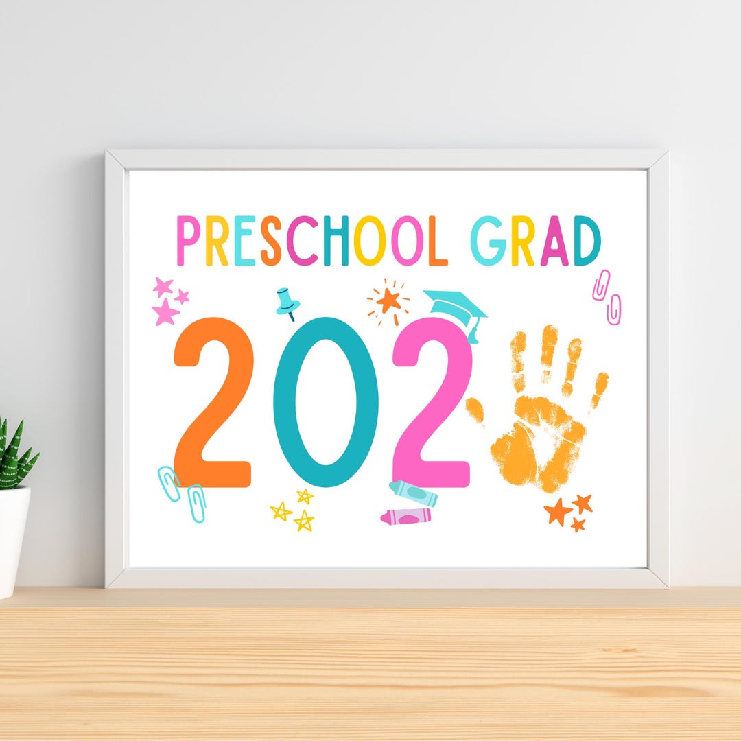 Pre K Graduation Handprint Art, 2025 Preschool Graduation Handprint ...